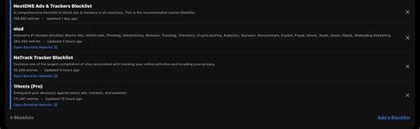 which list do you use to block on nextdns and which ones do you