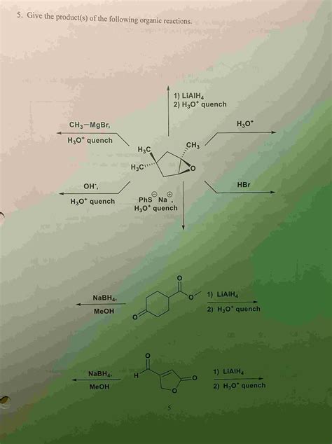Solved Draw the products of the following organic reactions | Chegg.com