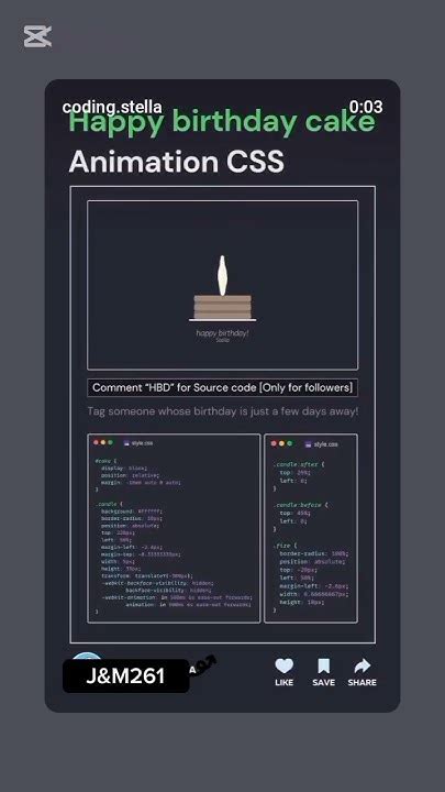 🎂 Happy Birthday Cake Animation Using Htmland Css Creative Celebration Animation
