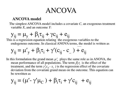 ppt lecture 13 analysis of covariance and covariance interaction