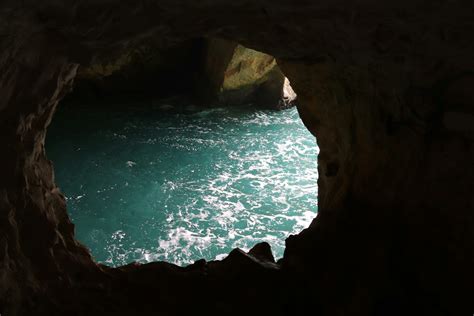 A View Of The Ocean From Inside A Cave Photo Free Rosh Hanikra Image