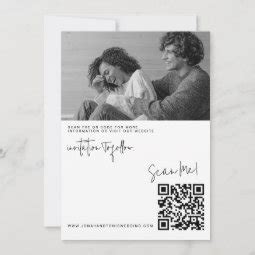 Modern Photo Custom QR Code Save The Date Invitation Zazzle