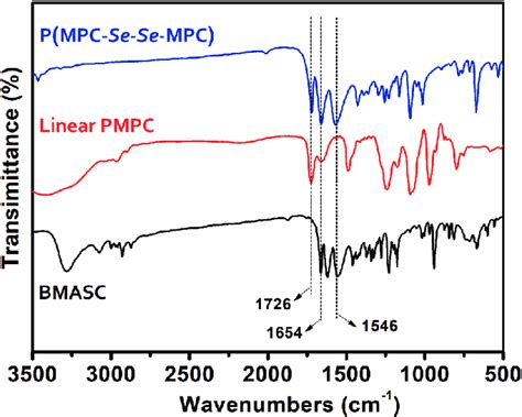 Ftir Spectra Of The Crosslinker Bmasc Linear Pmpc And P Mpcse Se Mpc Download Scientific