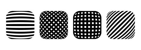 Set Of Decorative Dotted Rounded Square Shape With Geometric Pattern Isolated Vector