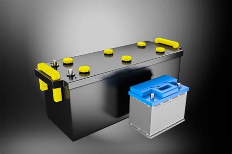 3d 렌더링입니다 24v 트럭에 대 한 배터리입니다 상용차 누 산 기 가까운에 대한 스톡 사진 및 기타 이미지 가까운 금속 급유 Istock