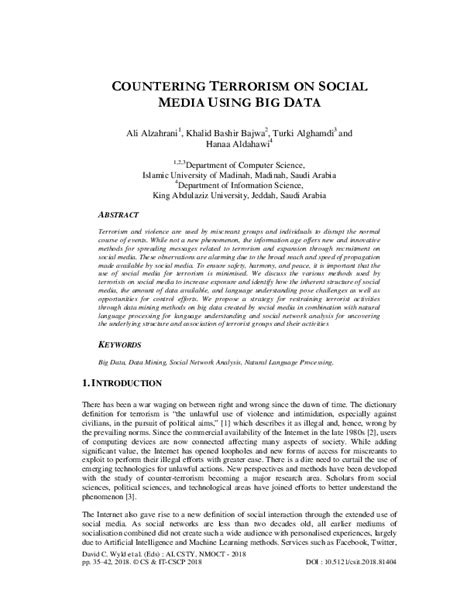 Pdf Countering Terrorism On Social Media Using Big Data