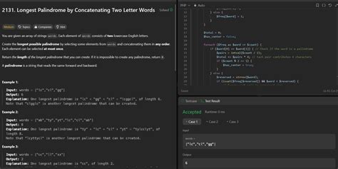 2131 Longest Palindrome By Concatenating Two Letter Words Dev Community
