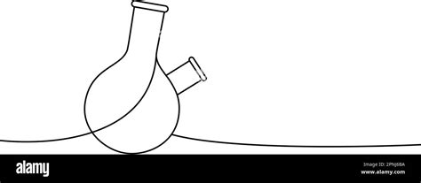 two neck round bottom flask one line continuous drawing laboratory