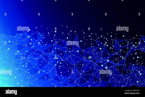 Abstract Futuristic Digital Landscape With Particle Dots Stars And Horizon Line Featuring A