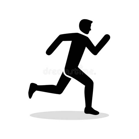 Black Silhouette Of A Person Running Fast Depicting Speed Movement And