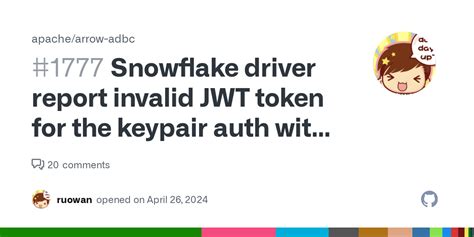 Snowflake Driver Report Invalid Jwt Token For The Keypair Auth With