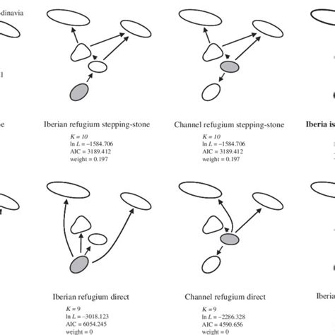 Results Of The Model Selection Analysis For Each Model Areas In Grey