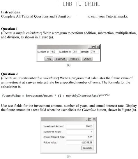 Lab Tutorial Instructions Complete All Tutorial Questions And Submit On 0 Earn Your Tutorial