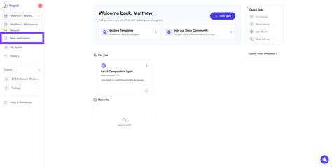 Creating A Workspace Respell