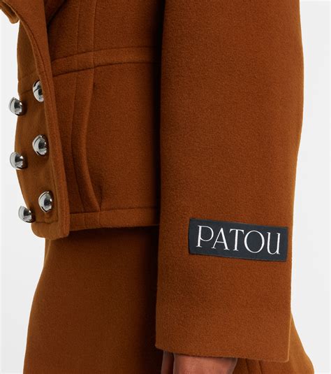 Cropped Wool Blend Jacket In Brown Patou Mytheresa
