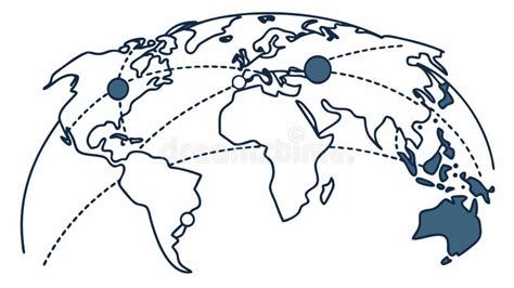 World Globe Illustration With Connections Global Network Vector Design Generative Ai Stock