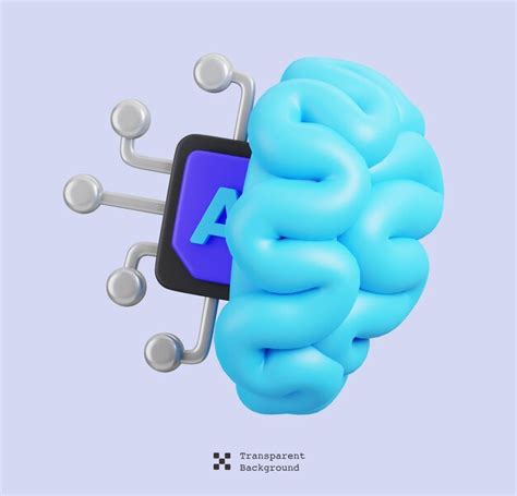 Premium Psd 3d Human Brain Microchip Sensor Icon Isolated Ai Support And Artificial