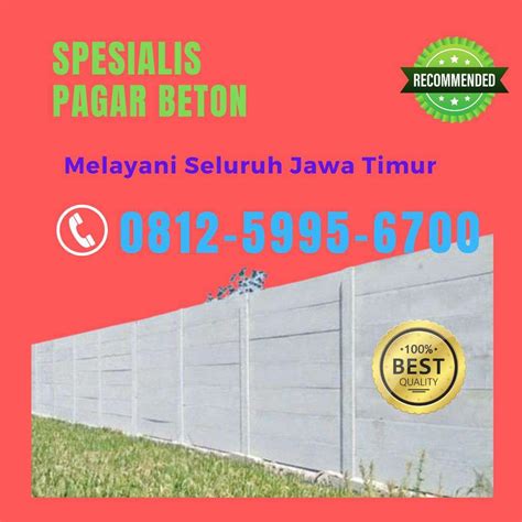 Terbaik 0812 5995 6700 Pagar Precast Panel Bondowoso By Pagar Beton