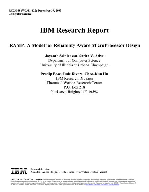 Pdf Ramp A Model For Reliability Aware Microprocessor Design