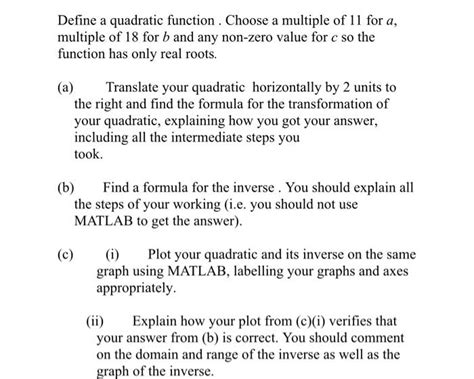 Solved Define A Quadratic Function Choose A Multiple Of 11