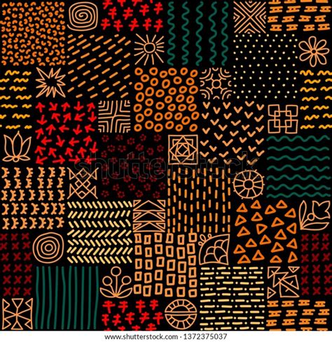 Abstract Dark Seamless Pattern Set Rectangles Stock Vector Royalty Free 1372375037