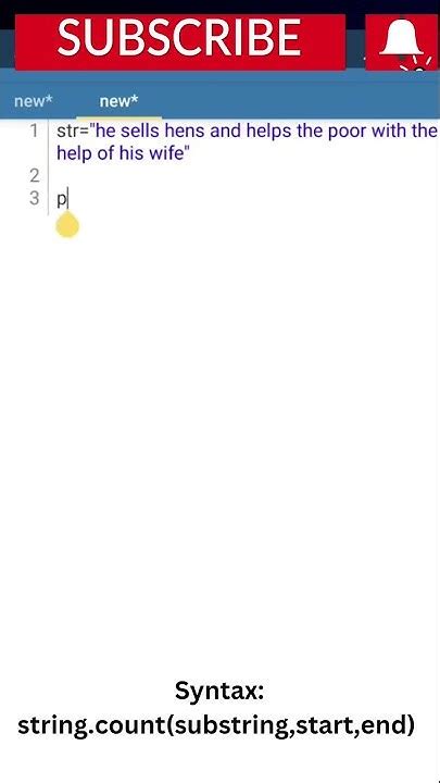 Count The Occurence Of A Substring From A String Using Python Youtube