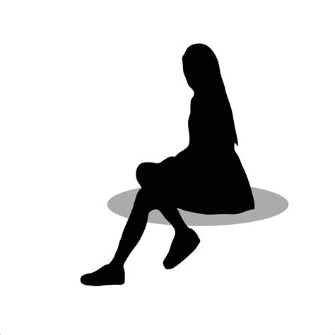 Girl Sitting Silhouette 33515690 Vector Art At Vecteezy