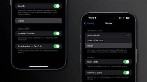 ios 17 1 adds standby display options to keep the screen awake