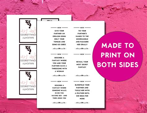 Sex Game 120 Sex Challenges For Him And Her Printable Kinky Game For Couples Kinky Games