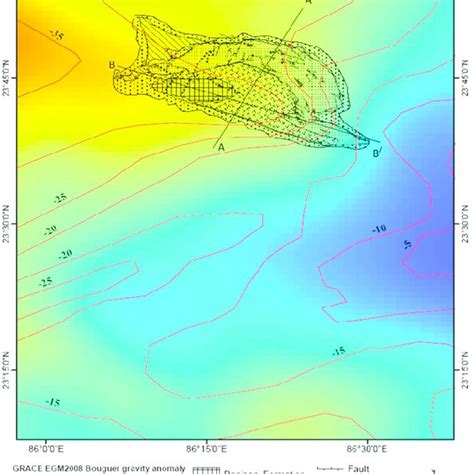 plots of second vertical derivative gravity anomaly distribution a
