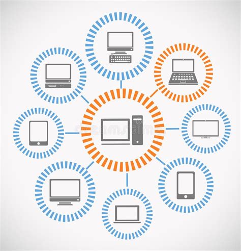 Computer Network Cloud Computing Remote Control Concept Stock Vector