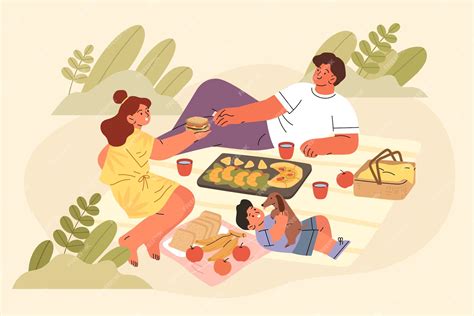 손으로 그린 가족 순간 그림 프리미엄 벡터