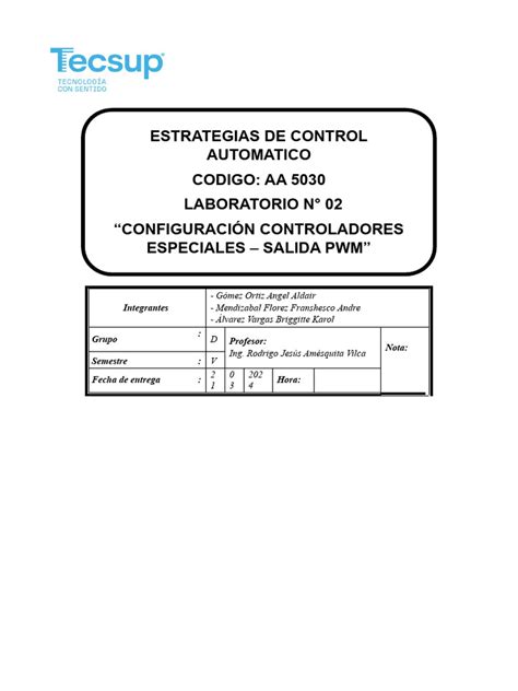 Laboratorio N°2 Configuración Controladores Especiales Salida Pwm Pdf