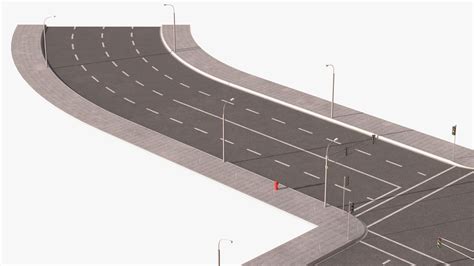 3d Connectable Highway Road Elements Crossroads Junction Turbosquid