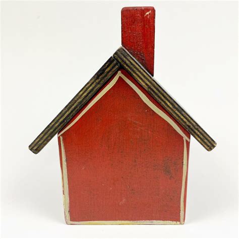 Mary Walborn Hand Painted Toleware Wood House Dated 1982 3844525754