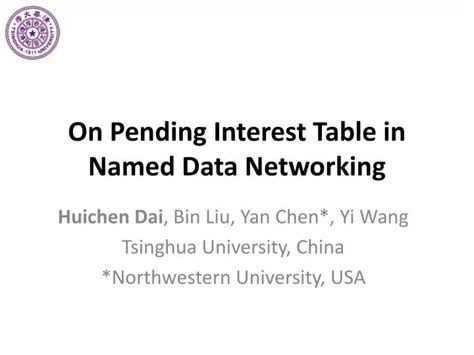 Ppt On Pending Interest Table In Named Data Networking Powerpoint