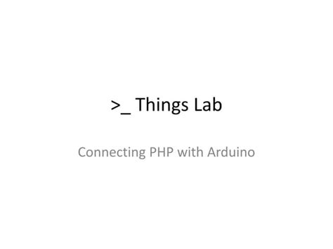 Php Arduino Ppt