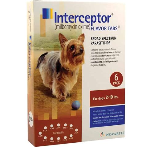Interceptor® Oral Preventative For Dogs 2 10 Lbs 6 Pack