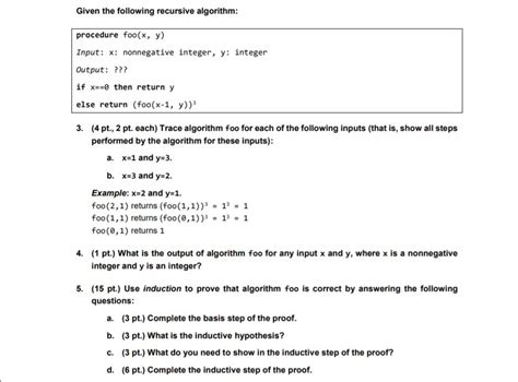 Solved Given The Following Recursive Algorithm Procedure Chegg Com