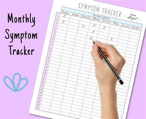 Symptom Tracker Printable Health Tracker Symptom Journal Etsy