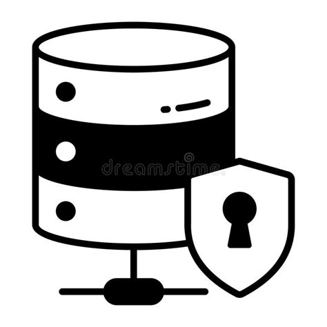 Data Server With Protection Shield Icon Of Secure Database Stock Vector Illustration Of