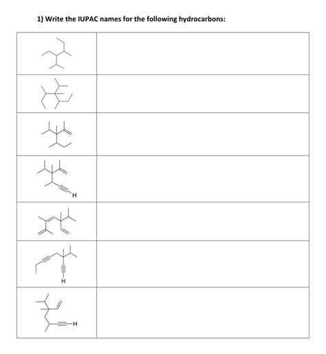 1) Write the IUPAC names for the following | StudyX