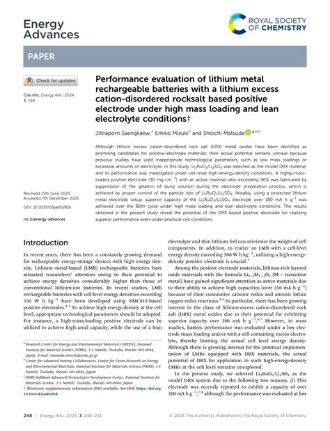 Pdf Performance Evaluation Of Lithium Metal Rechargeable Batteries