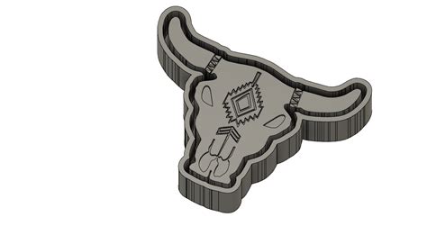 🐂 Aztec Bull Skull Stl No Pull Tab・ Stl File For 3d Printing・cults