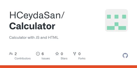 GitHub HCeydaSan Calculator Calculator With JS And HTML