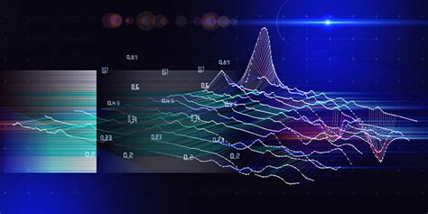 어두운 와이어 프레임 그리드와 추상적 인 배경 분석 연구 알고리즘의 시각적 프리젠 테이션 빅 데이터 기술 개념 비즈니스 과학 및 기술 배너 데이터에 대한 스톡 사진 및 기타