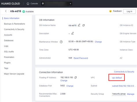 conexión a una instancia de base de datos desde un linux ecs relational