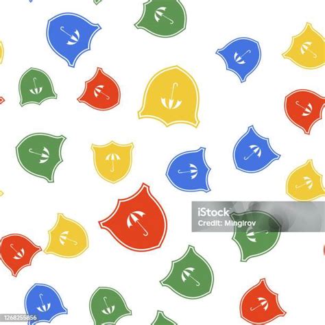 색상 방수 아이콘 은 흰색 배경에 원활한 패턴을 격리 방패와 우산 물 보호 표지판 방수 기호 벡터 가능성에 대한 스톡 벡터 아트 및 기타 이미지 Istock