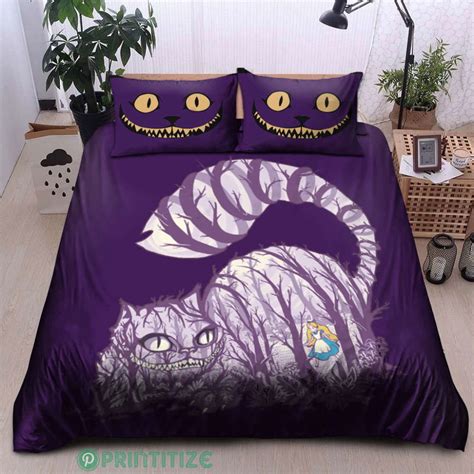 Whimsical Cheshire Cat Bedding Set Alice In Wonderland Inspired