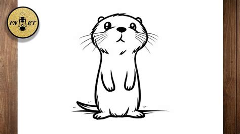 Sea Otter Drawing Color Limited Edition A4 Swimming Otter Wildlife